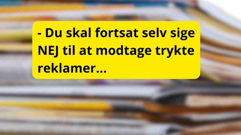 Regeringen holder fast i ”Nej-tak" til trykte reklamer - Sydnyt.dk ...