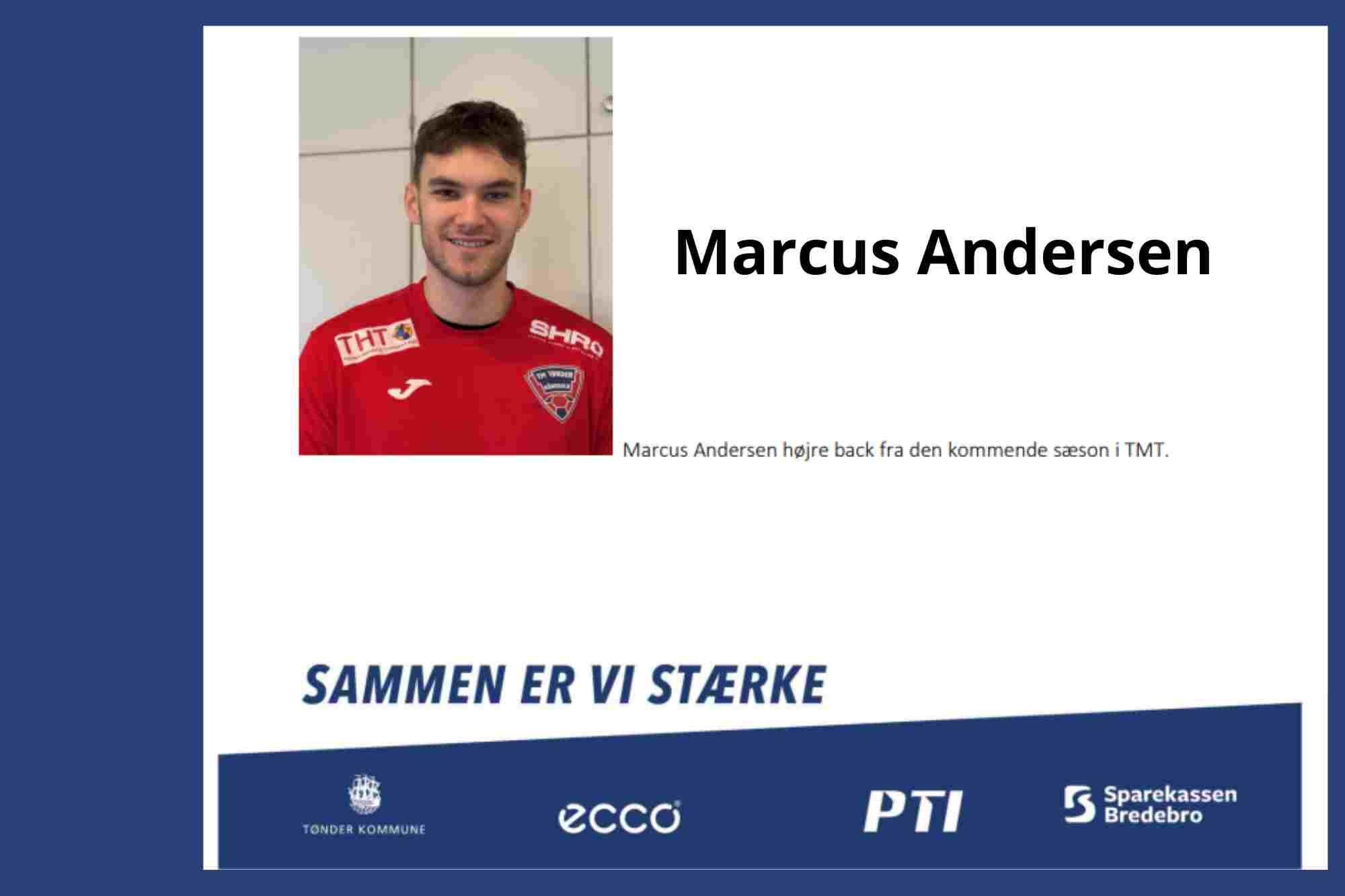 TM Tønder håndbold henter højre back Marcus Andersen fra Odder Håndbold ...